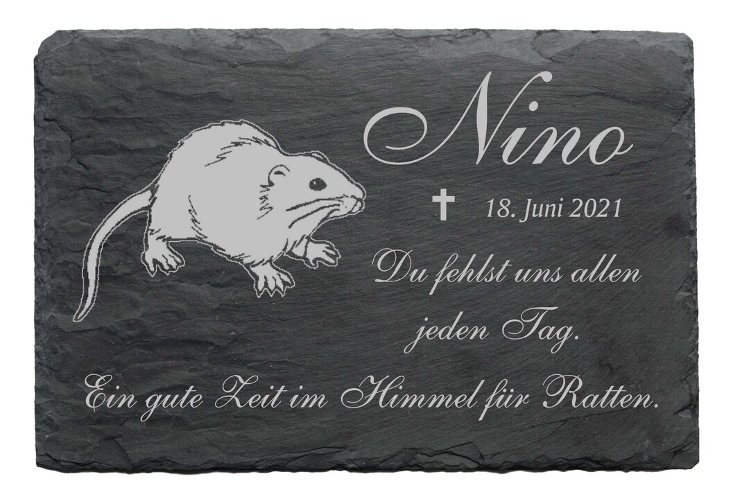 Rat Memorial Plaque With Name and Date • 22 X 16 Cm Saying Engraving ...