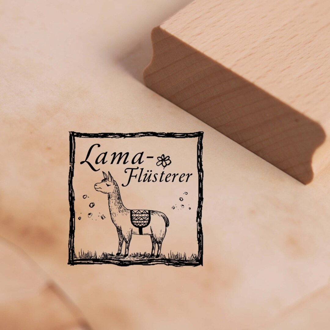 Motif Stamp Lama Whisperer Lama Stamp Wooden Stamp 48 X 48 Mm ...
