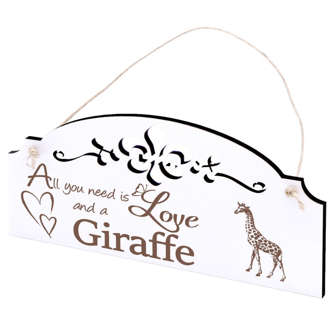 Shield Giraffe Decoration 20 X 10 Cm All You Need is Love - Etsy