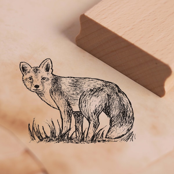 Fox Rubber Stamp - Etsy