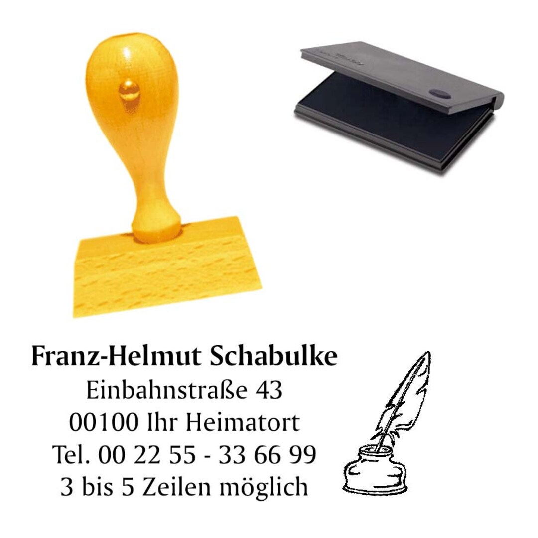 Wooden Stamp 'inkwell With Spring' Stamp - Etsy