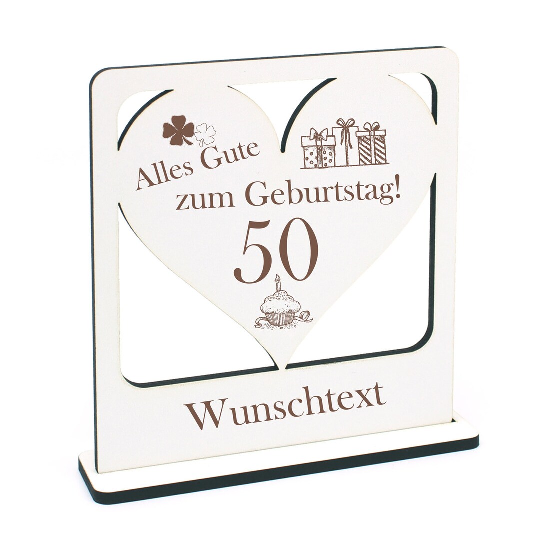 Decoration Display Happy 50th Birthday Sign With Desired Engraving and ...