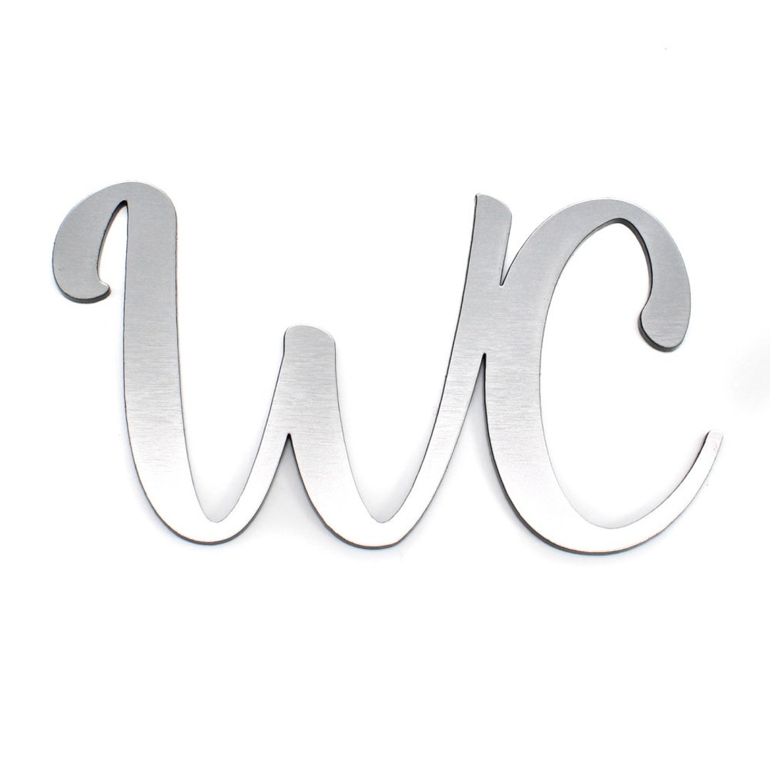 Toilet Door Sign Lettering Silver Gray Plastic Sign Toilet Letters Self ...