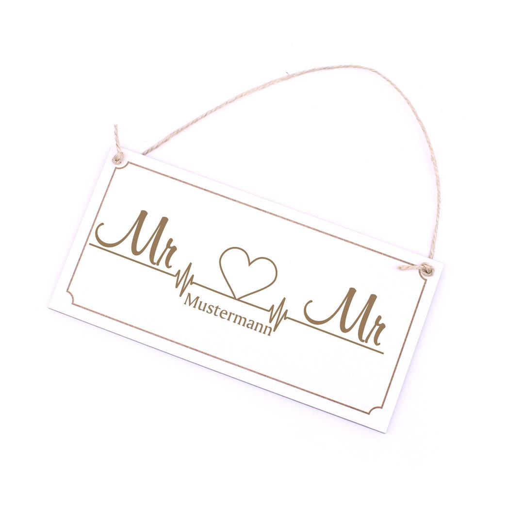 Sign Mr Heart Mr NAME Shabby Door Sign 20 X 10 Cm for Attaching ...