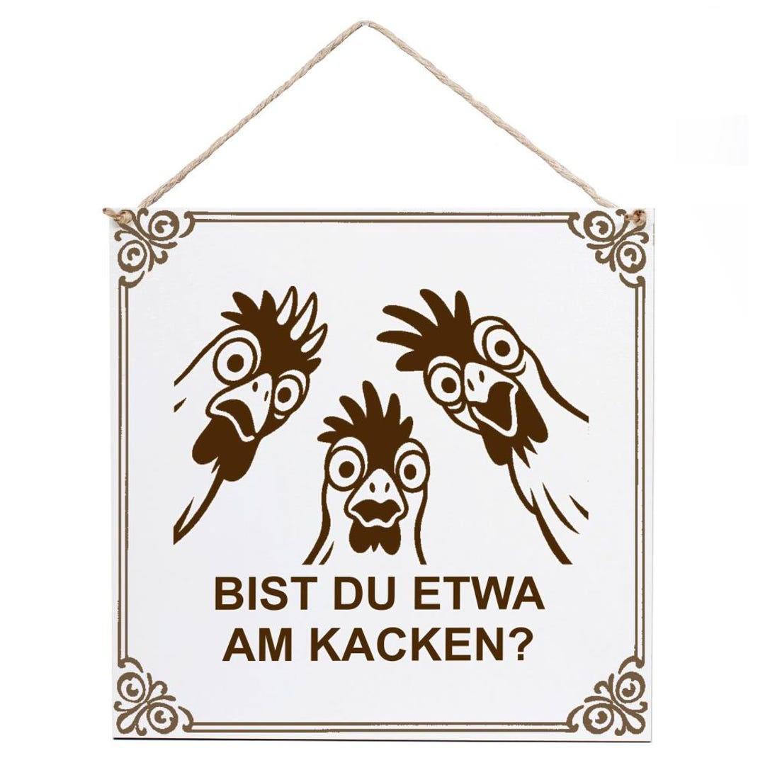 Funny Toilet Sign "are You Pooping?" Chicken Chickens – Decoration 15× ...