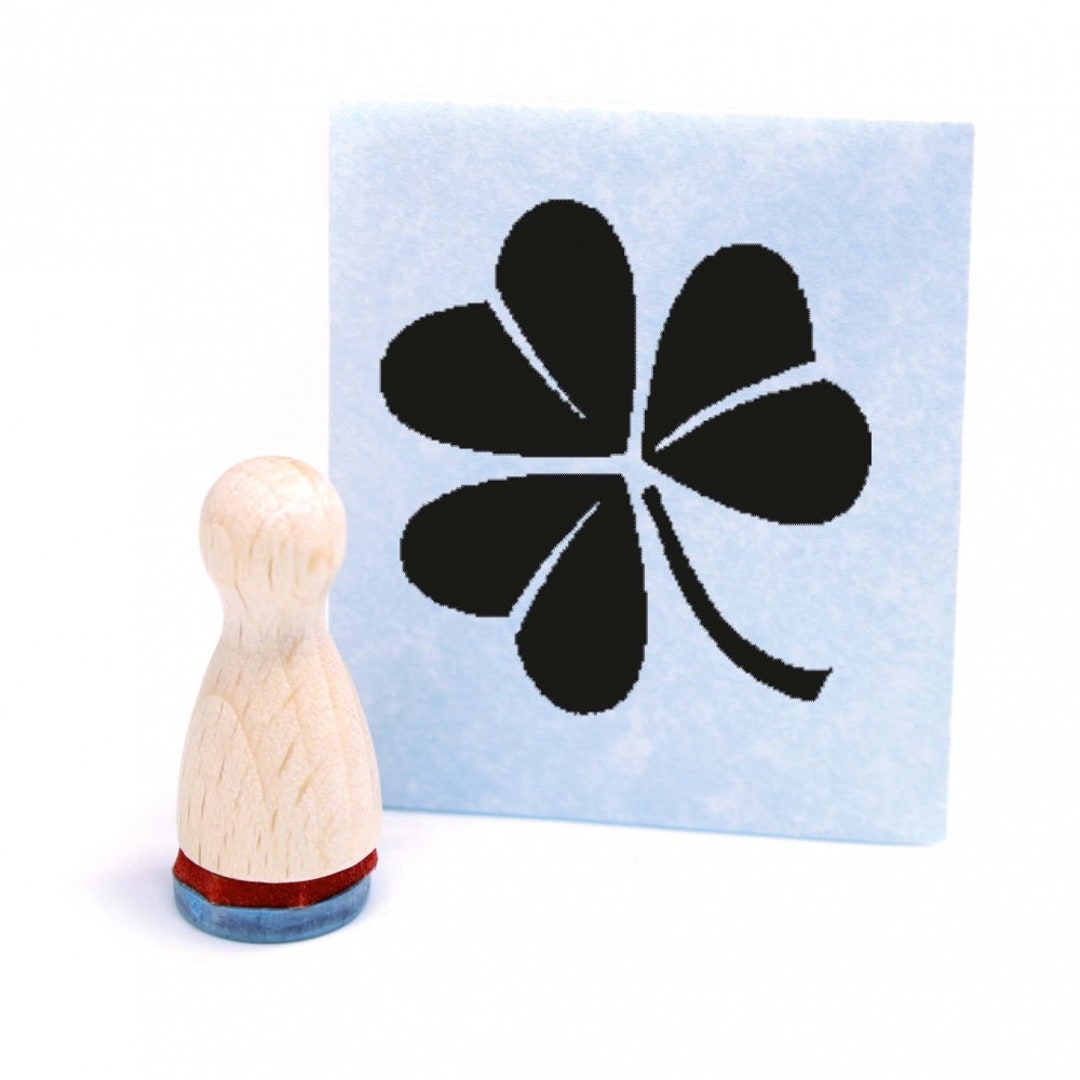 Mini Stamp Cloverleaf Wooden Stamp Mini Motif Stamp Imprint Size Approx ...