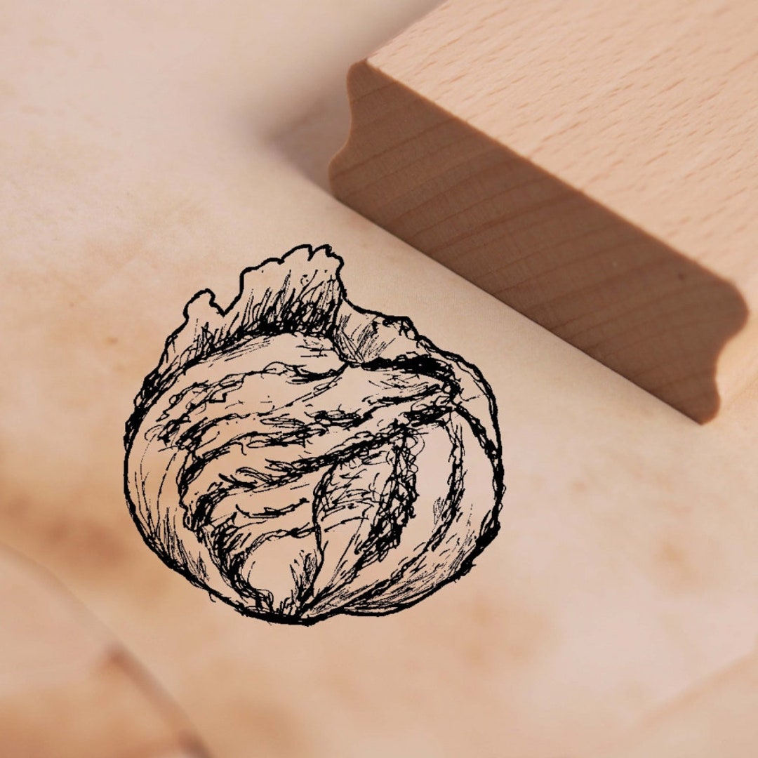 Motif Stamp Lettuce - Vegetable Stamp 38 X 38 Mm - Wooden Stamp ...