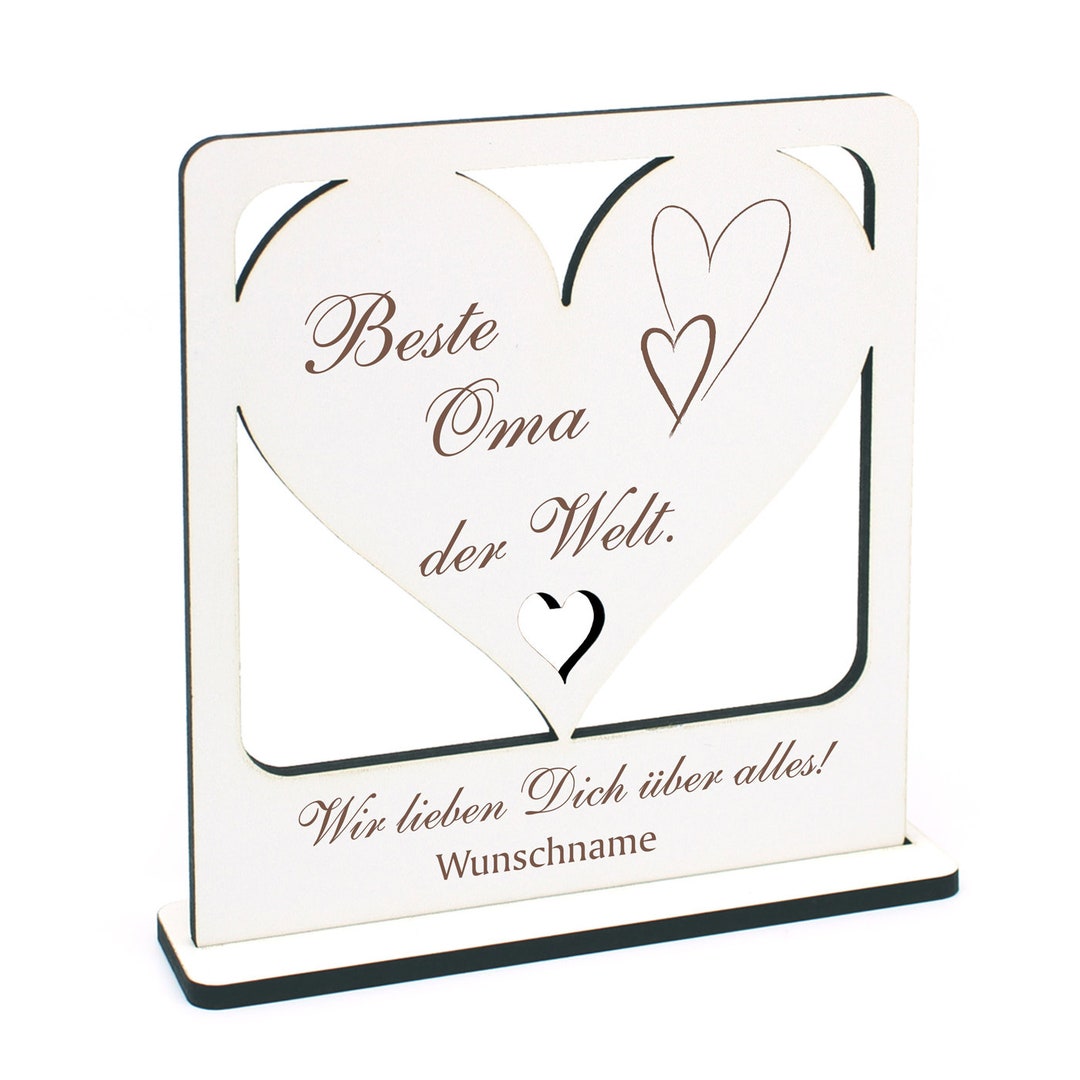 Decoration Display Best Grandma WE Love You Above All Incl. Name Heart ...