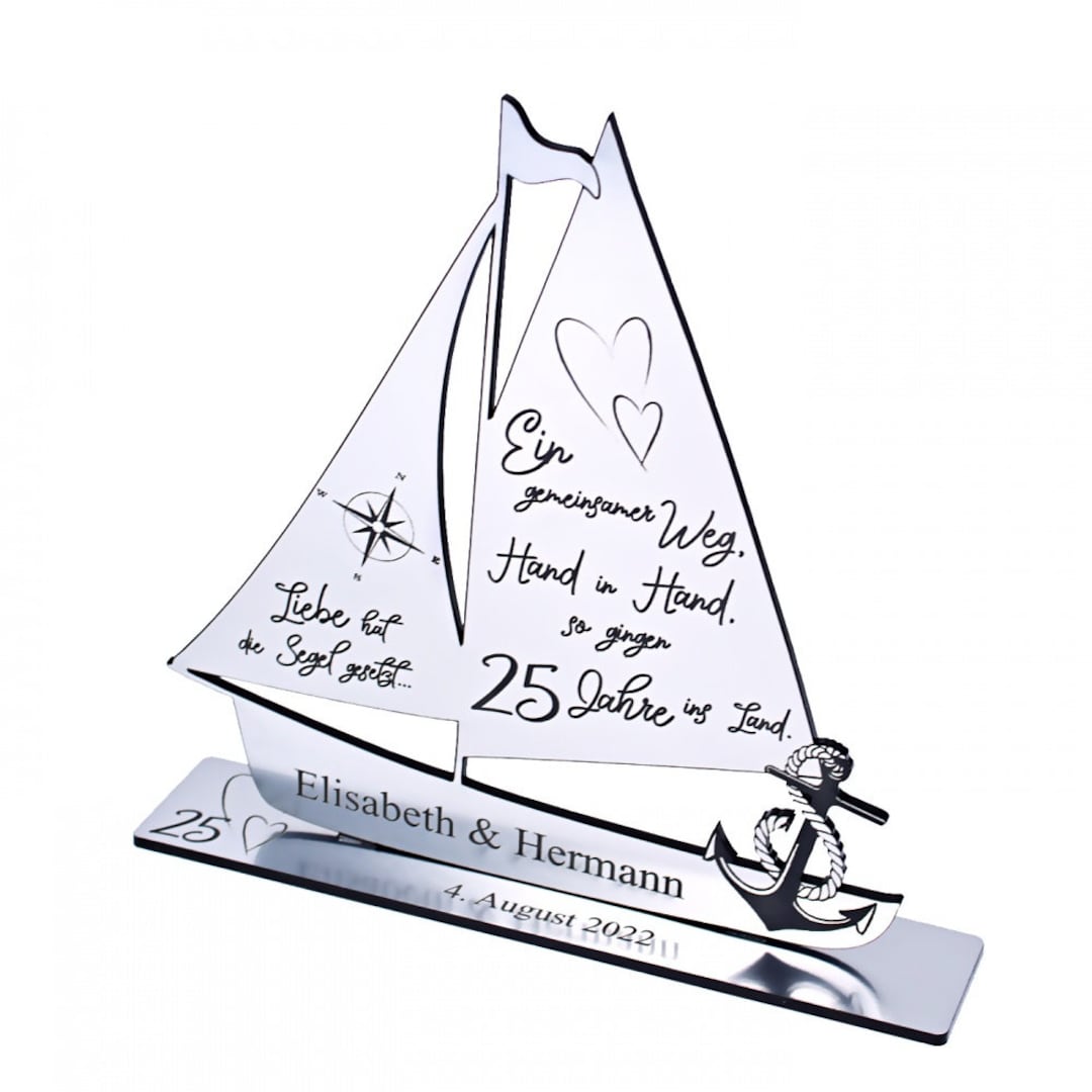 Silberhochzeit Deko Hochzeitstag 25 Jahre Jubiläum personalisiert ... Silberhochzeit Deko Hochzeitstag 25 Jahre Jubiläum personalisiert ...