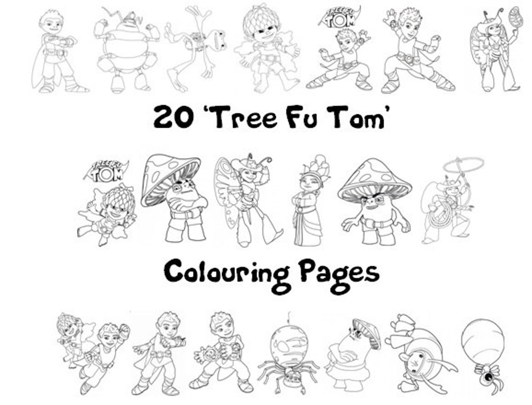 TREE FU TOM Colouring Book Pack 20 X A4 Sheets rainy - Etsy