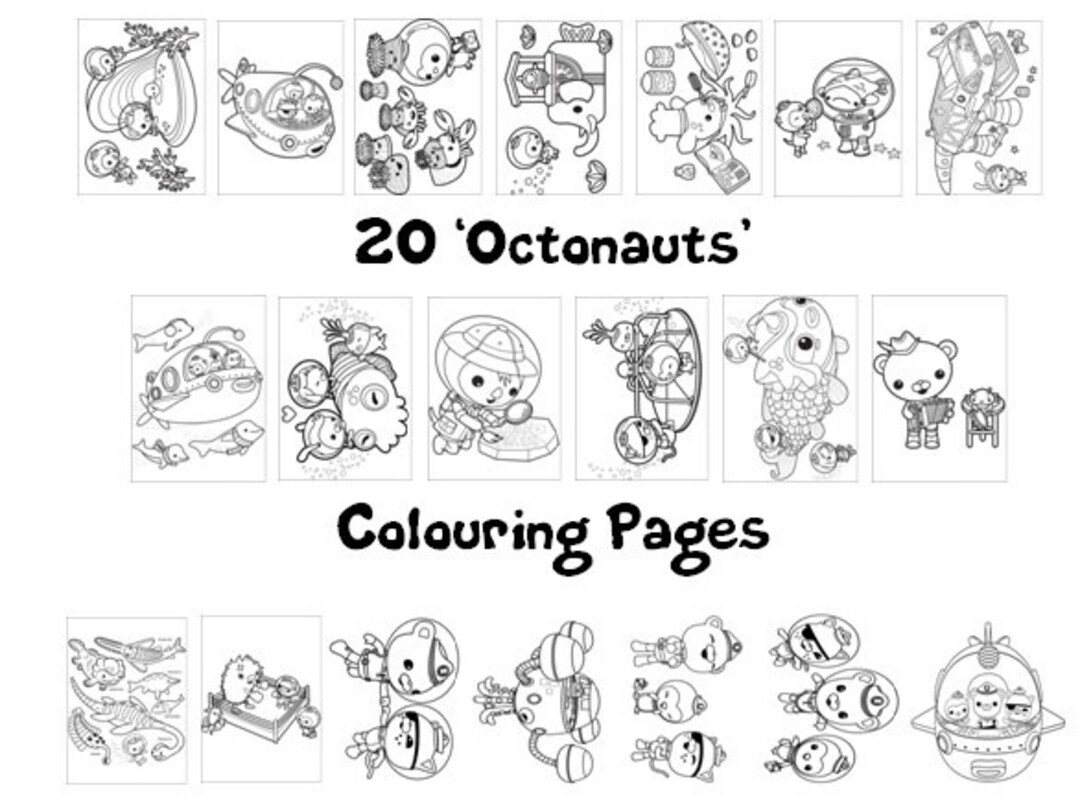 OCTONAUTS Colouring Book Pack 20 X A4 Sheets rainy Day/ Holiday Craft ...