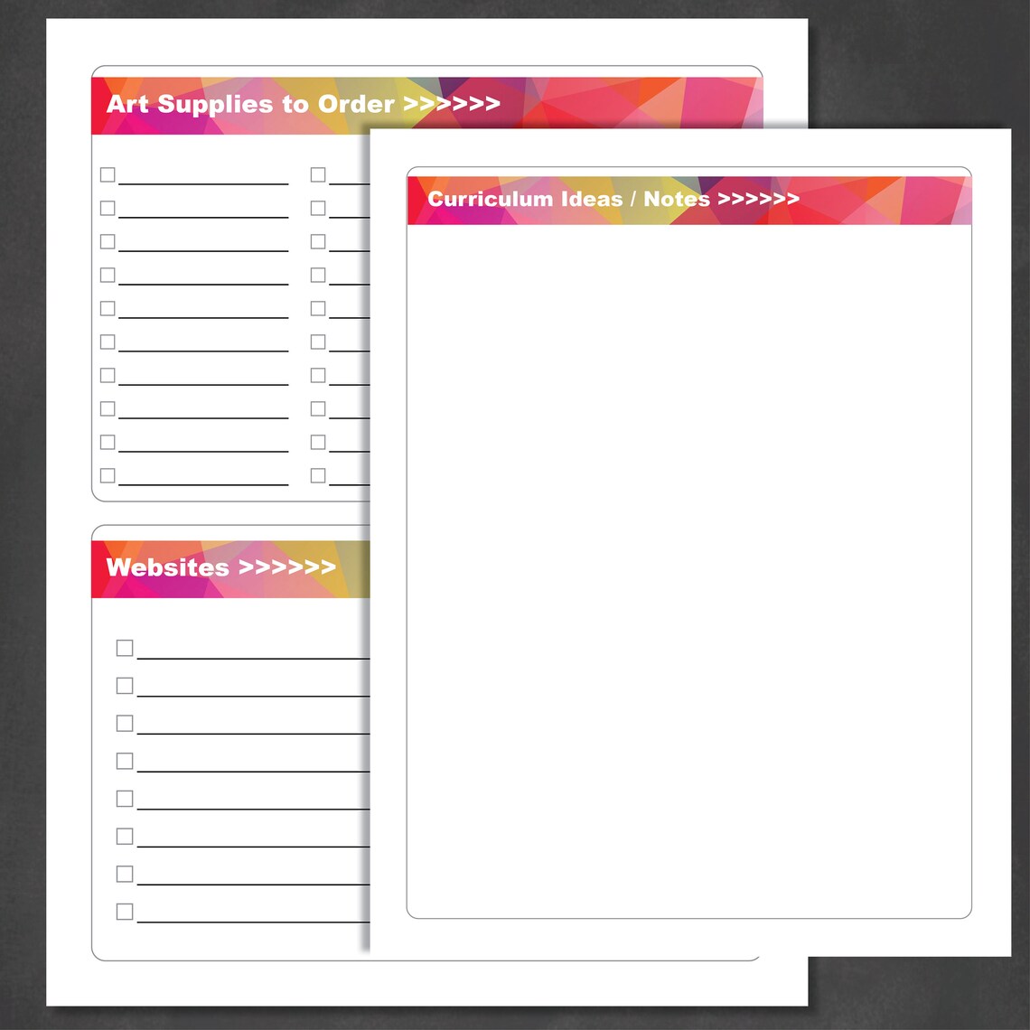 Art Teacher Lesson Plan Planner, Instant Download - Etsy