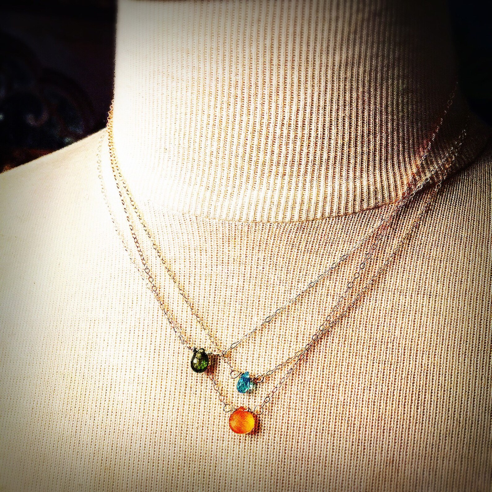 Mermaid's Tear Precious Gemstone Solitaire Necklace Pick - Etsy