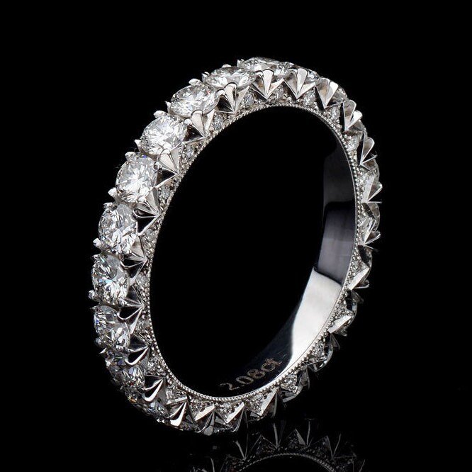 Women's Wedding Band 2.08ct Diamonds All Around the Ring - Etsy
