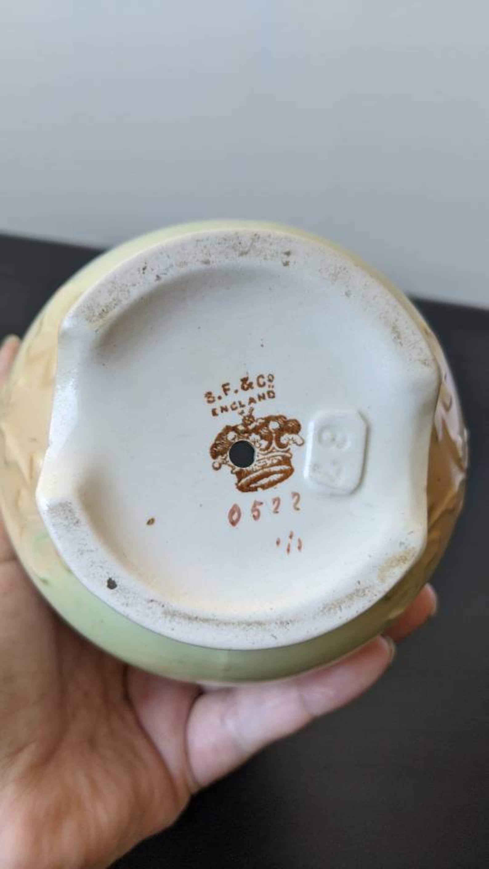 Antique S F & Co Crown Devon Vase, Vellum Blush Ware Rose Pattern, 0522 ...