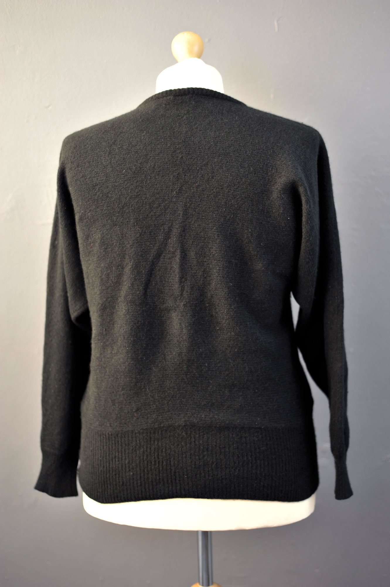 80s Beaded Angora Wool Cardigan, Vintage Kitsch Party Knitwear, Size ...