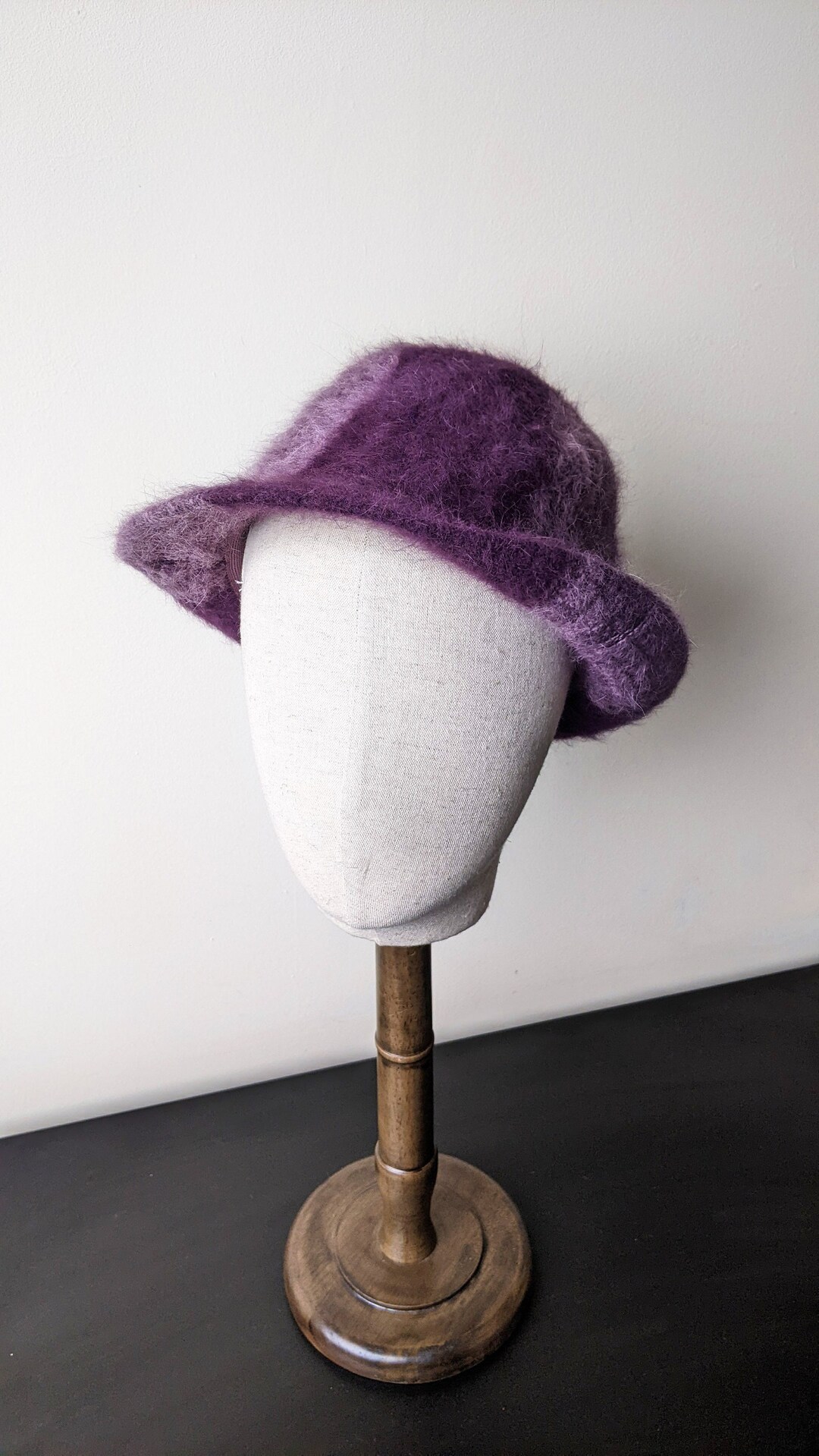 90s Fluffy Angora Fedora Hat, Purple and Lilac Headwear, Size Medium - Etsy