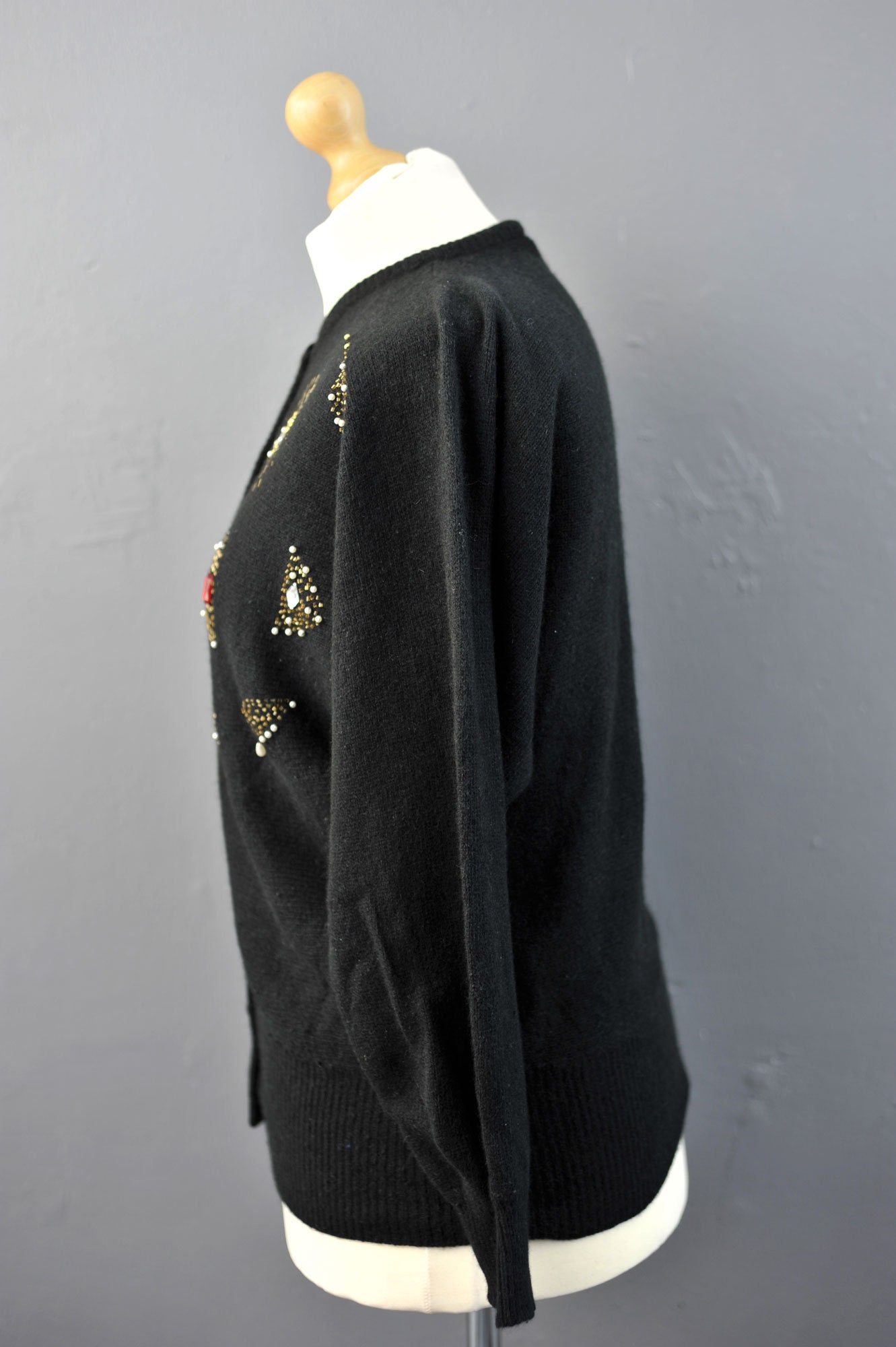 80s Beaded Angora Wool Cardigan, Vintage Kitsch Party Knitwear, Size Medium Large - Etsy UK