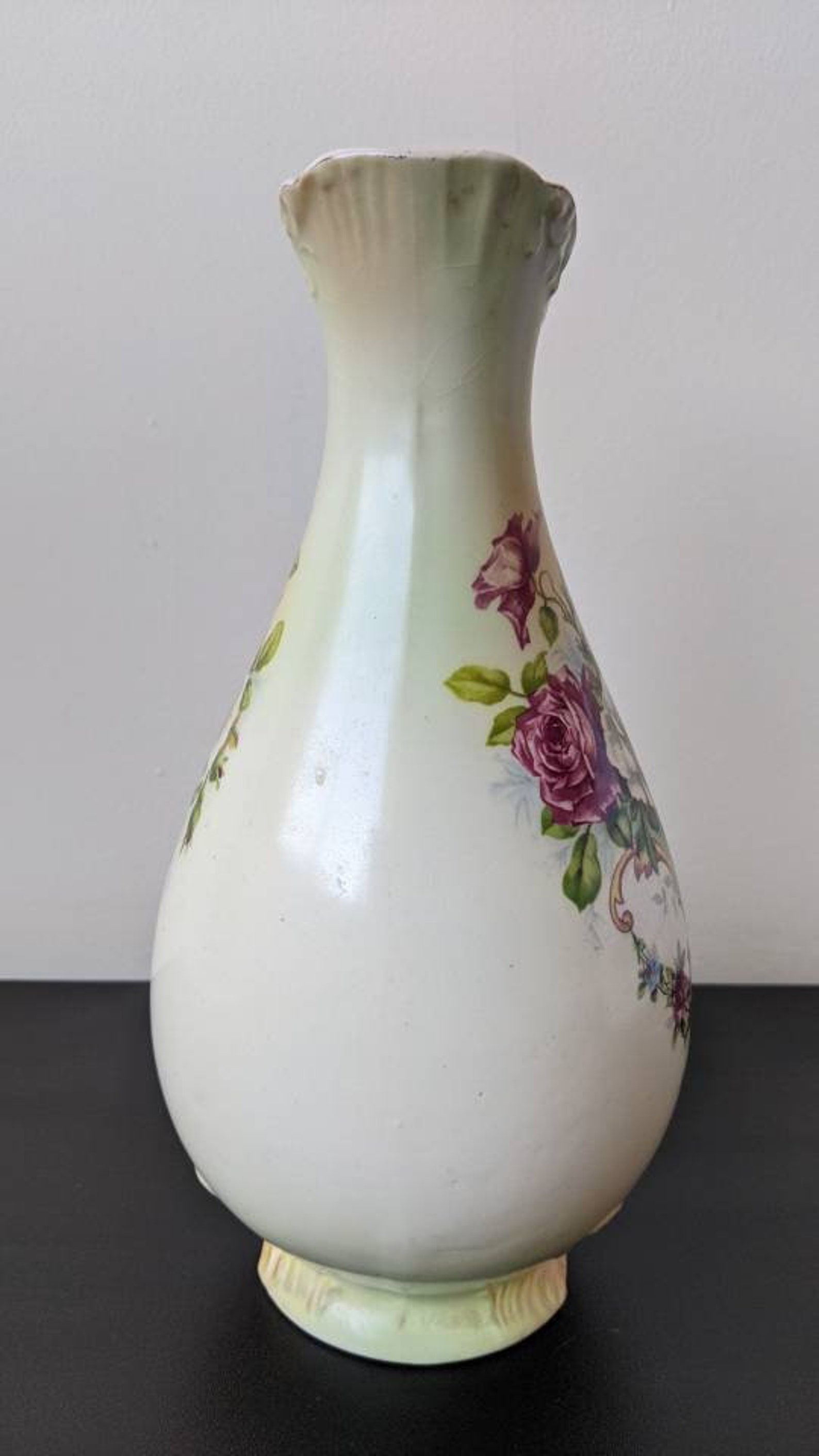 Antique S F & Co Crown Devon Vase, Vellum Blush Ware Rose Pattern, 0522 ...