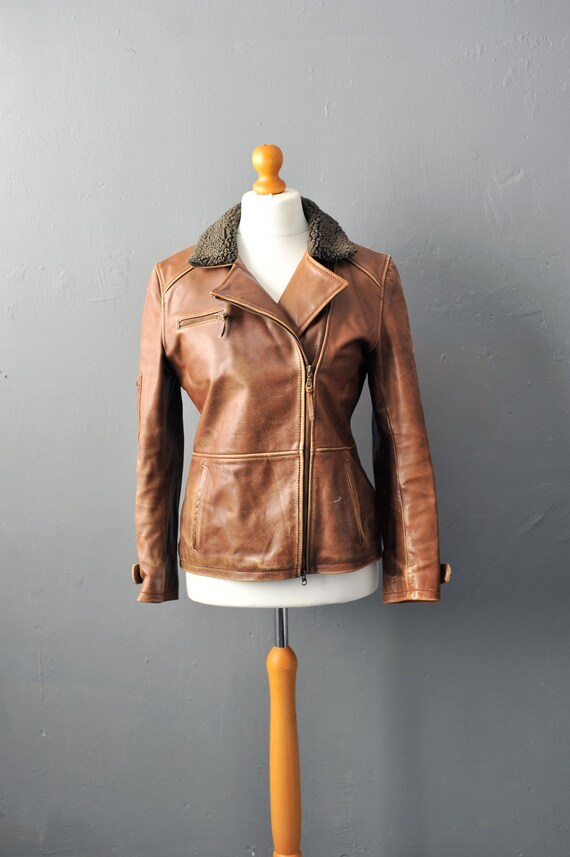 Vintage 90s Leather Flight Jacket by Alpha Industries Vintage 90s Leather Flight Jacket by Alpha Industries