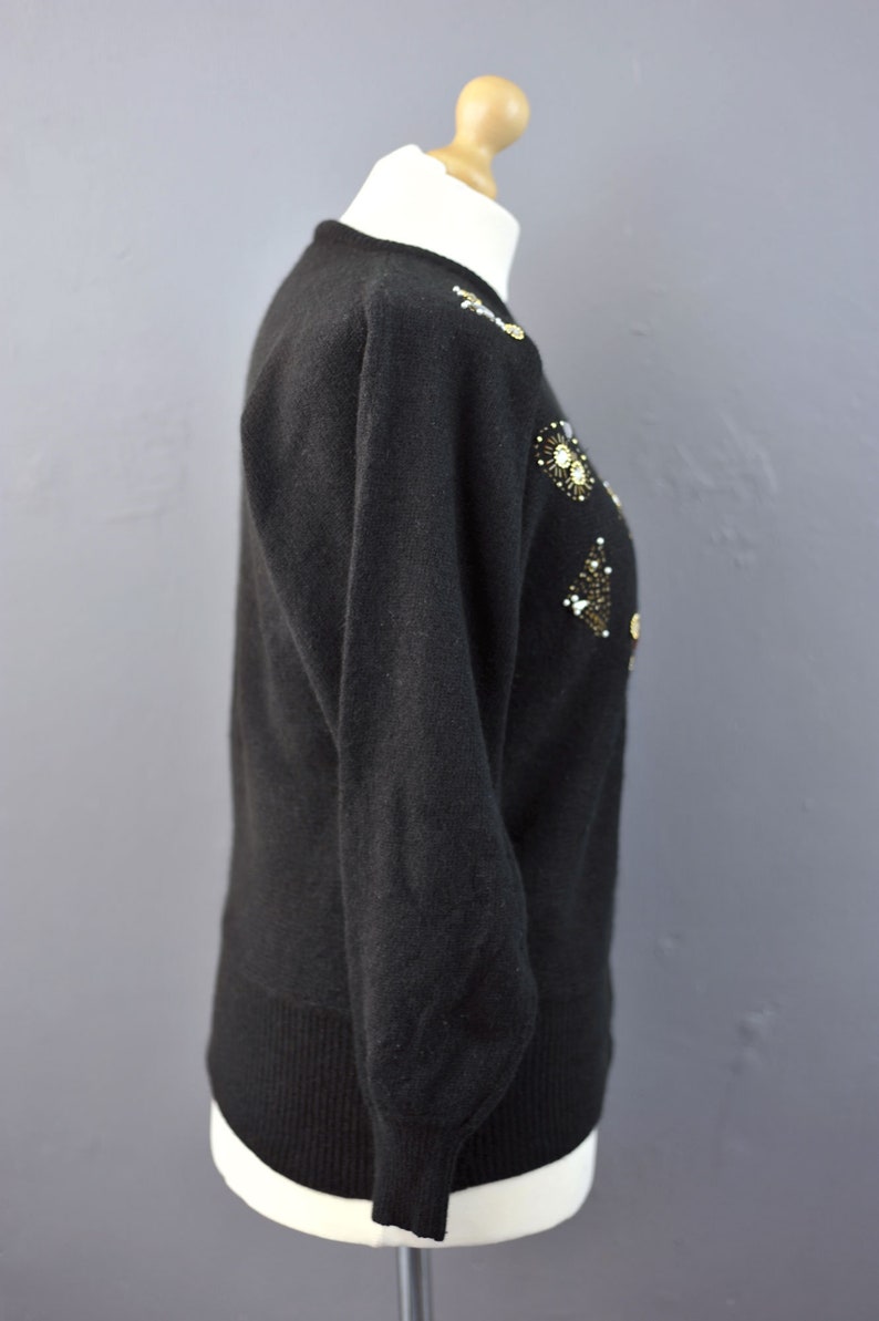 80s Beaded Angora Wool Cardigan, Vintage Kitsch Party Knitwear, Size Medium Large - Etsy UK