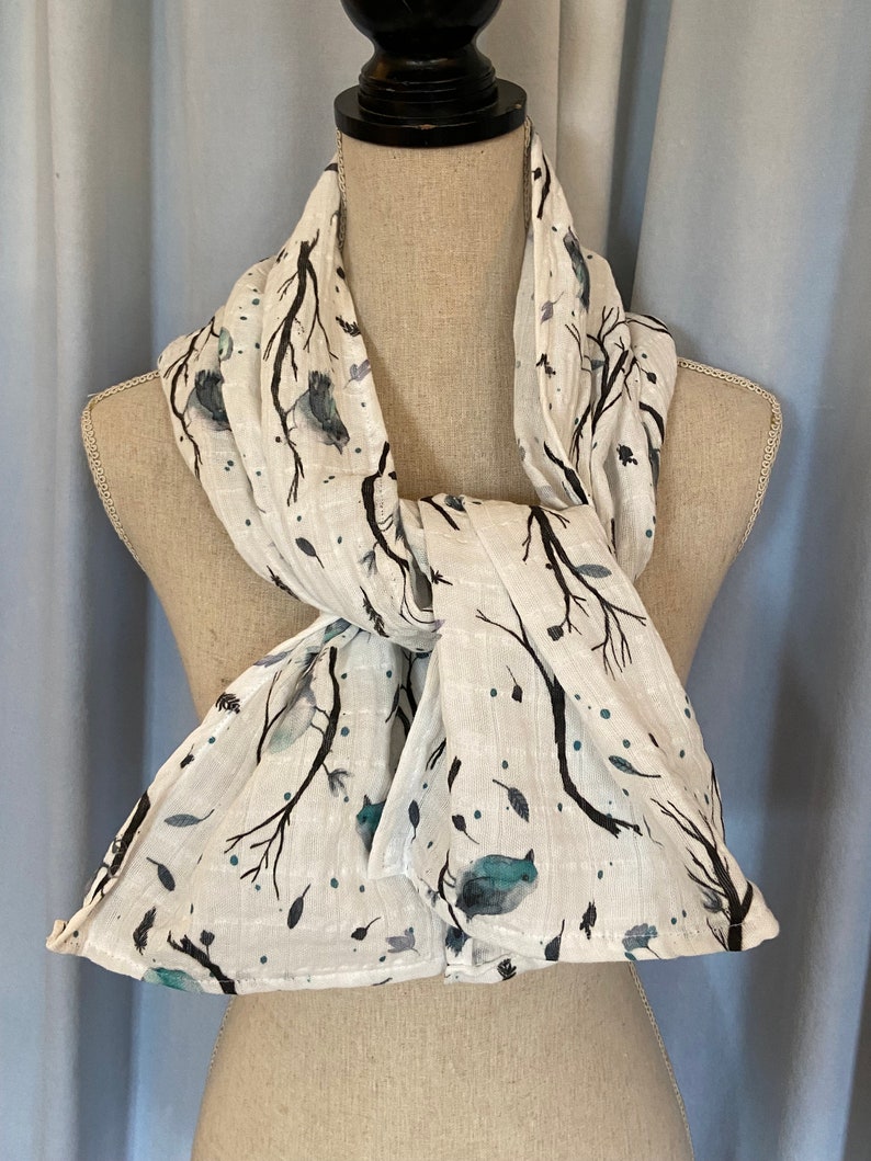 Nursing Shawl Bird Print Wrap Baby Shower Gift Blue Print Organic ...