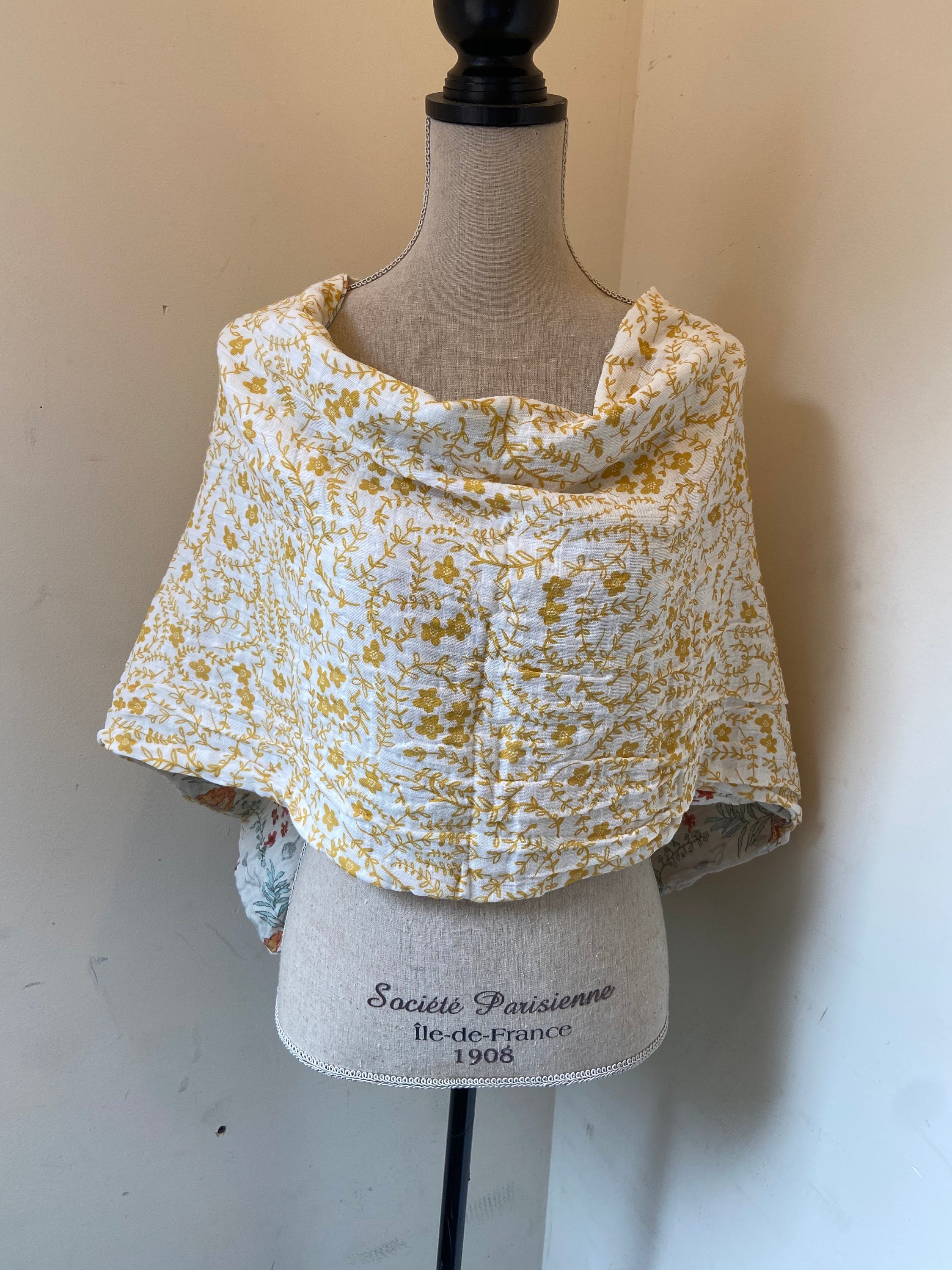 Yellow Shawl for Wedding Guest Shawl Marigold Print Scarf Travel Wrap ...