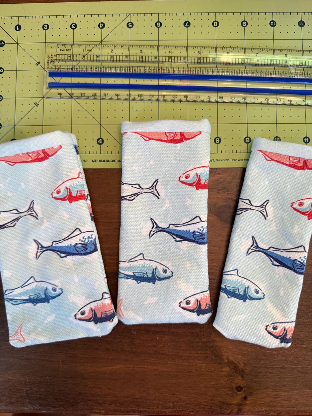 Light Blue Eyeglass Case Gift Fish Print Eyeglass Case Readers Glasses ...
