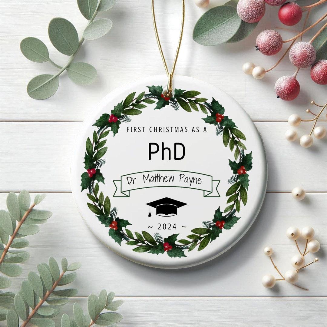 Personalized Phd Christmas Ornament, Custom Phd Graduation Gift, New ...