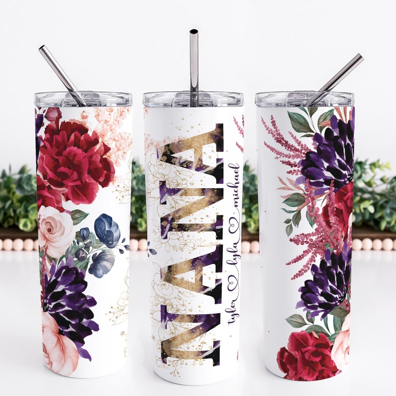 Personalized NANA Tumbler Cup Floral Gifts for Nana Custom - Etsy