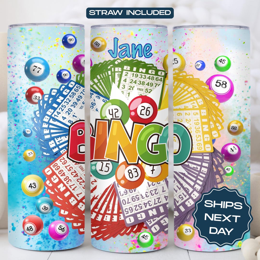 Personalized Bingo Tumbler Cup | Bingo Game Gifts | Gift for Grandma ...