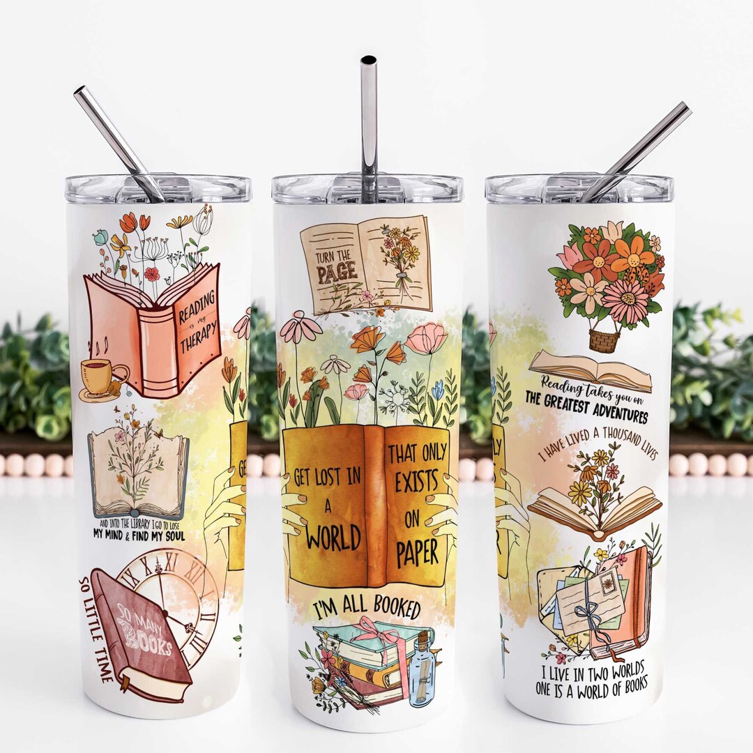 Book Reading Tumbler Cup | Book Lover Gifts | Book Lover 20 Oz Tumbler ...