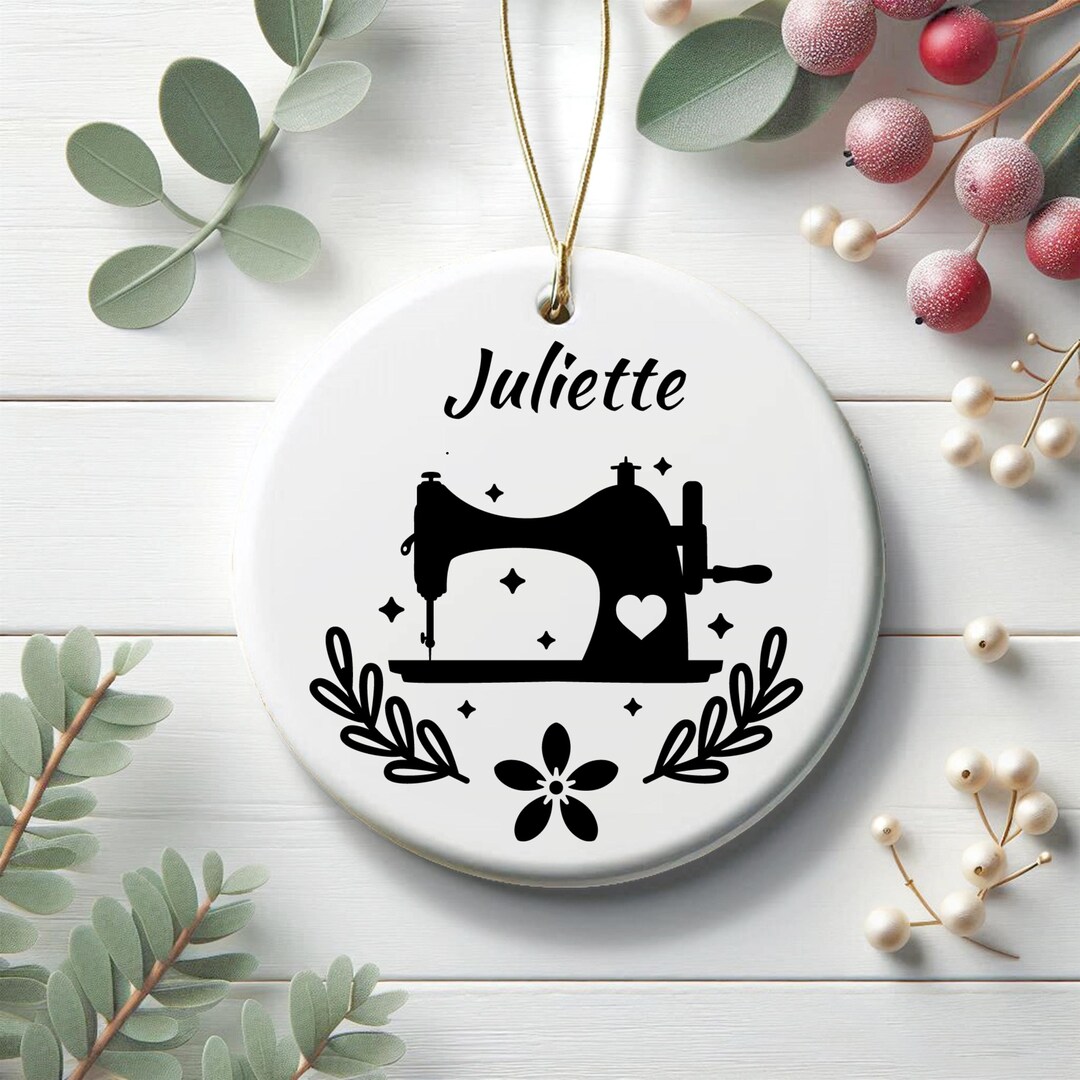 Personalized Sewing Machine Ornament, Christmas Gift for Tailor Sewer ...