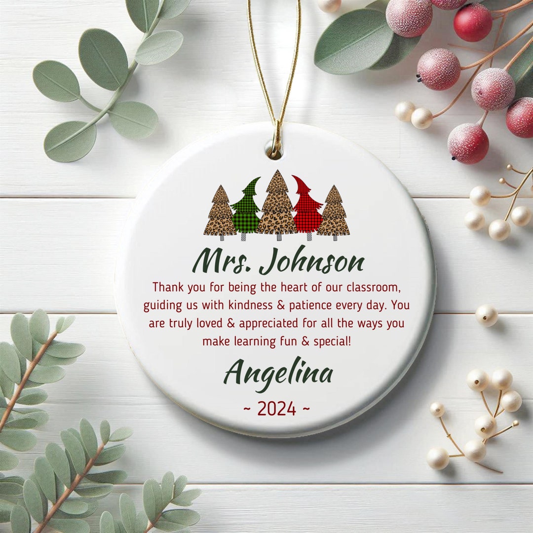 Personalized Teacher Christmas Ornament, Teacher Christmas Gift With ...