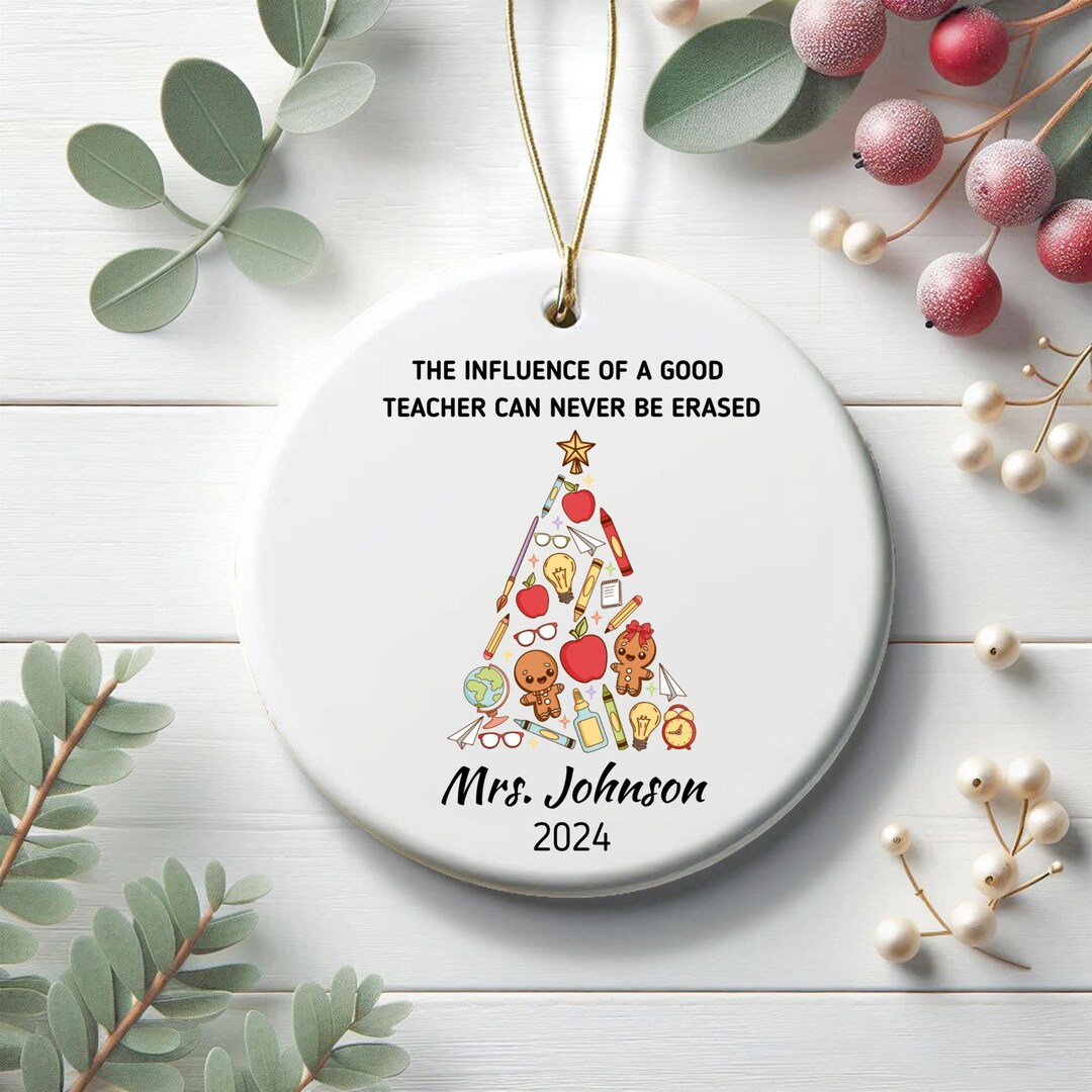Personalized Teacher Christmas Ornament, Teacher Christmas Gift With ...