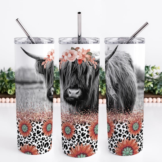 Highland Cow Print Tumbler Western Cow Tumbler Cow Gifts - Etsy