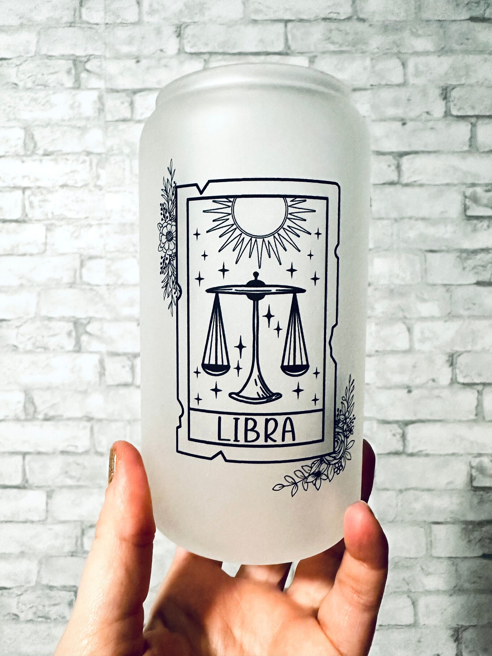 Zodiac Glass Cup 16 Oz | Horoscope Glass Tumbler | Astrology Cup ...