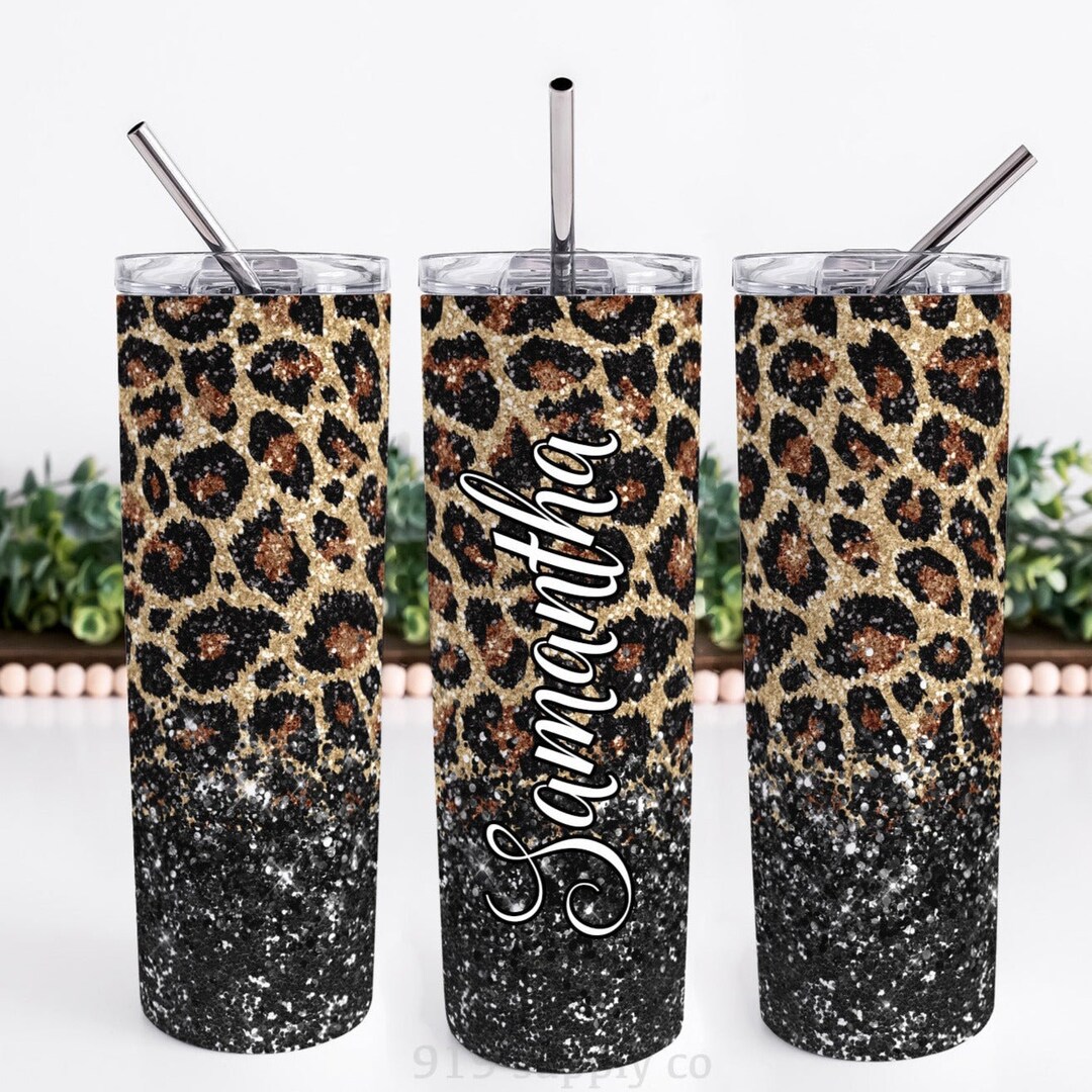 Leopard Tumbler | Personalized Leopard Tumbler | Tumbler With Name ...