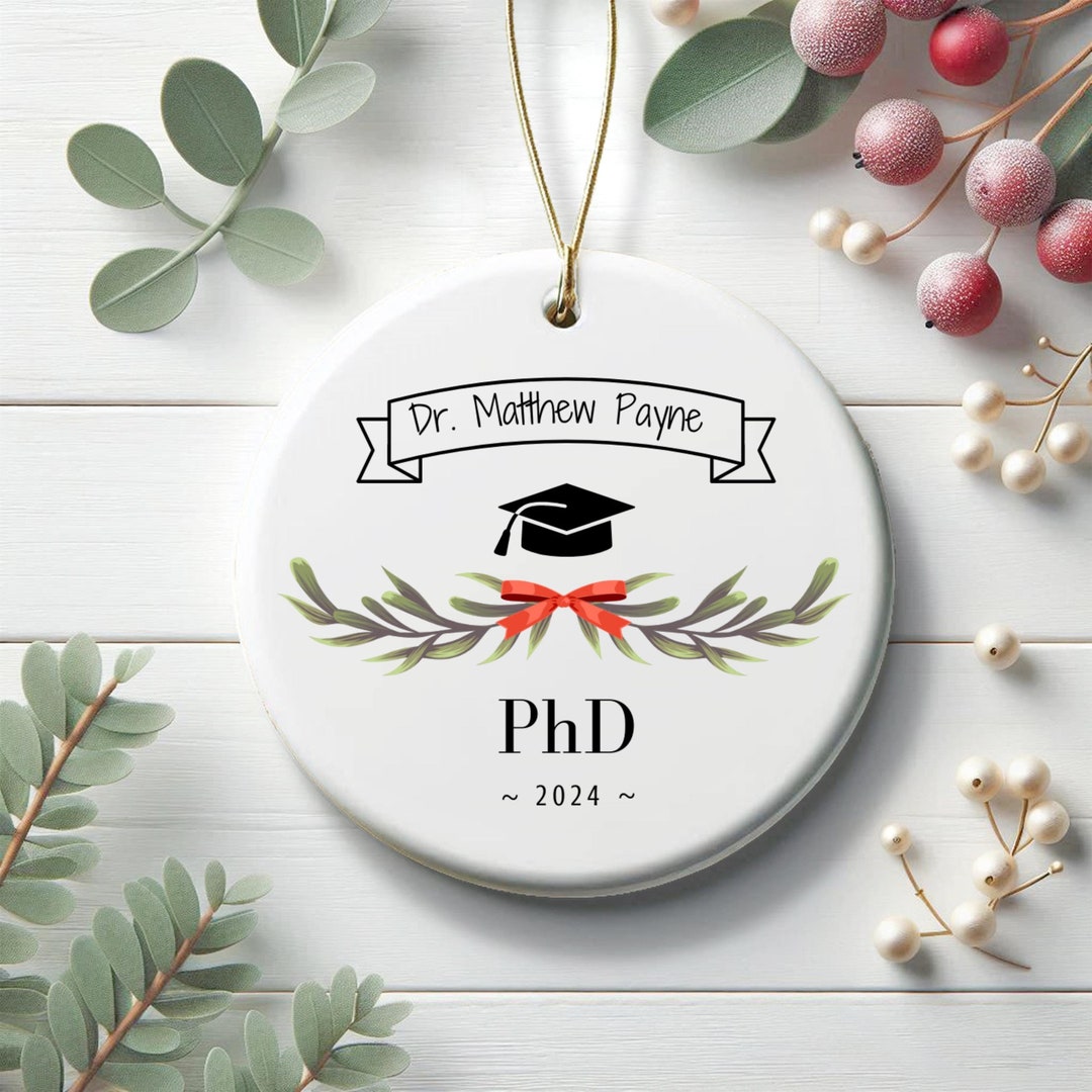 Personalized Phd Christmas Ornament, Custom Phd Graduation Gift, New ...