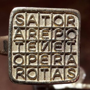 Solid Brass Ring With Magic Square Historical Ring With Sator | Etsy