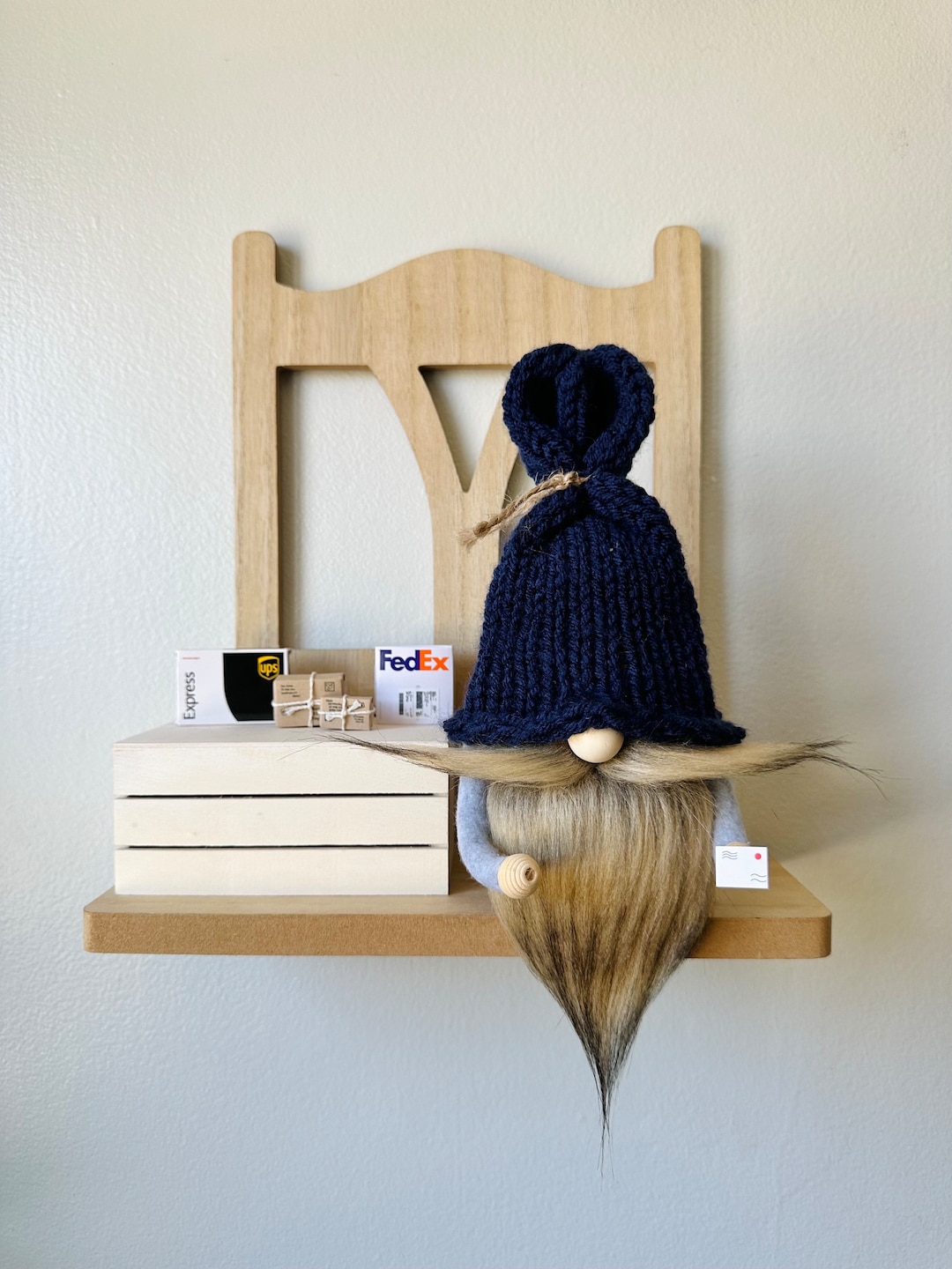 Knit Mailman Gnome: Post Office Tiered Tray Decor - Etsy