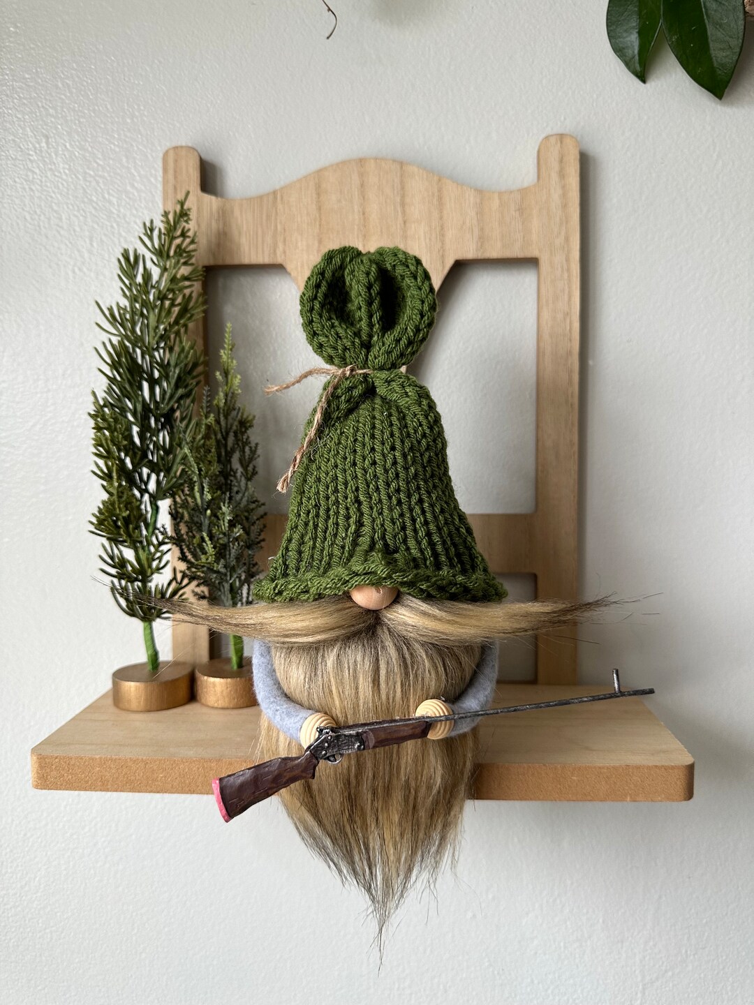 Hunting Gnome, Shotgun Gnome, Deer Hunting Gnome, Gun Gnome, Bearded ...