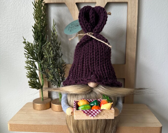 Farmer Gnome, Farmers Market Gnome, Garden Gnome, Handmade Gnomes ...