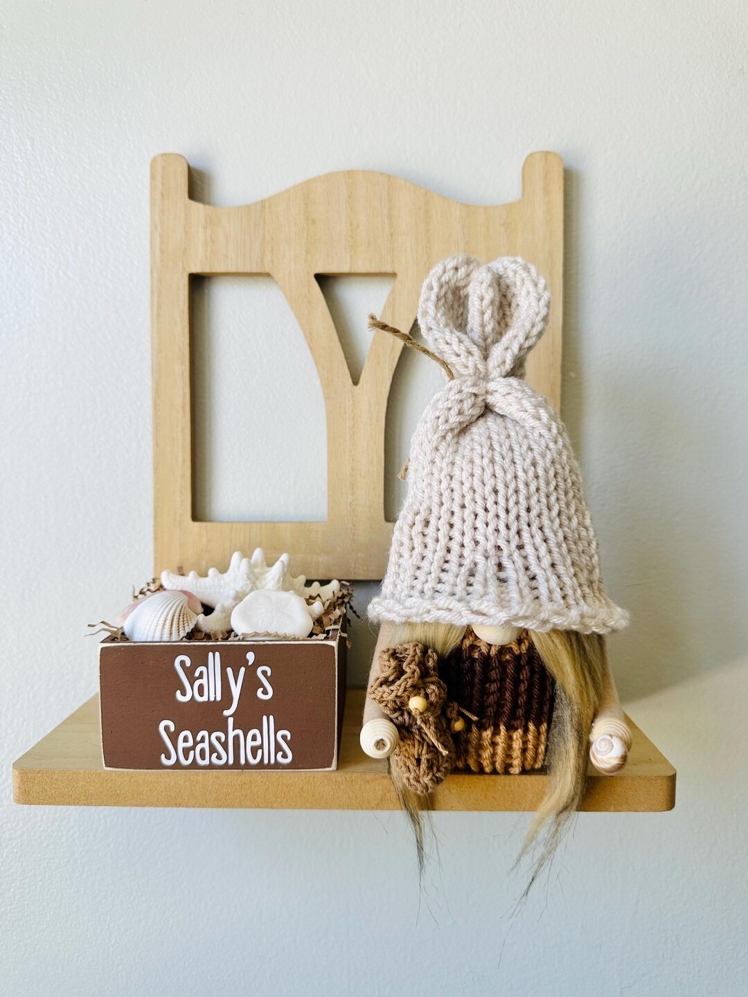 Seashell Gnome, Coastal Gnome, Gnome Decor, Bearded Gnomes, Seashell ...