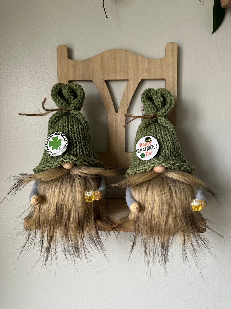 St. Patrick's Day Gnome Shamrock Gnome Clover Gnome - Etsy