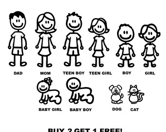 Stick figure family | Etsy