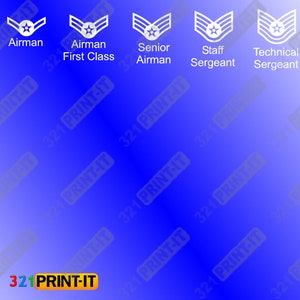 US Air Force Ranks - Digital File Download Svg Png Pdf Jpg Eps Cricut ...