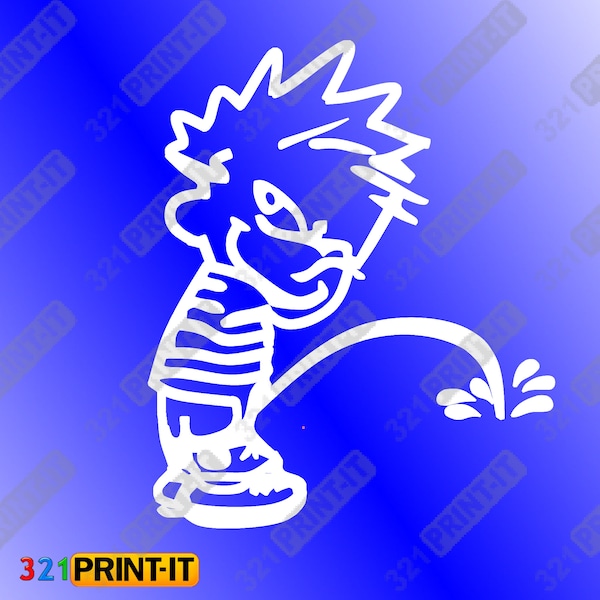 Calvin Peeing Svg - Etsy