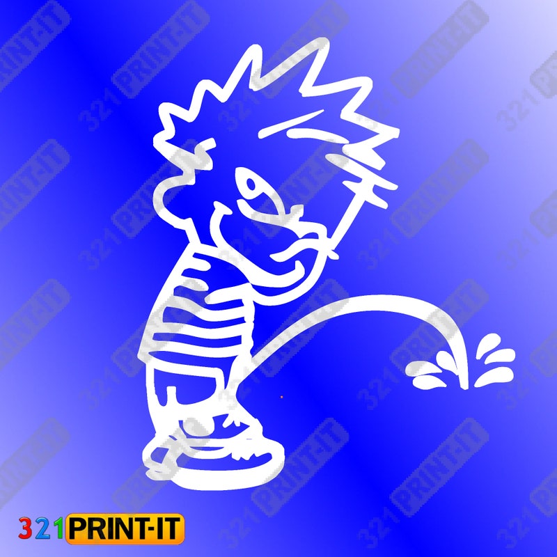 Calvin Pee on Decal - Etsy