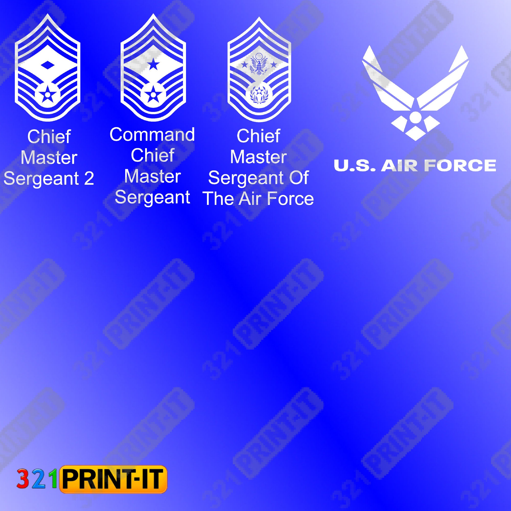 US Air Force Ranks - Digital File Download Svg Png Pdf Jpg Eps Cricut ...